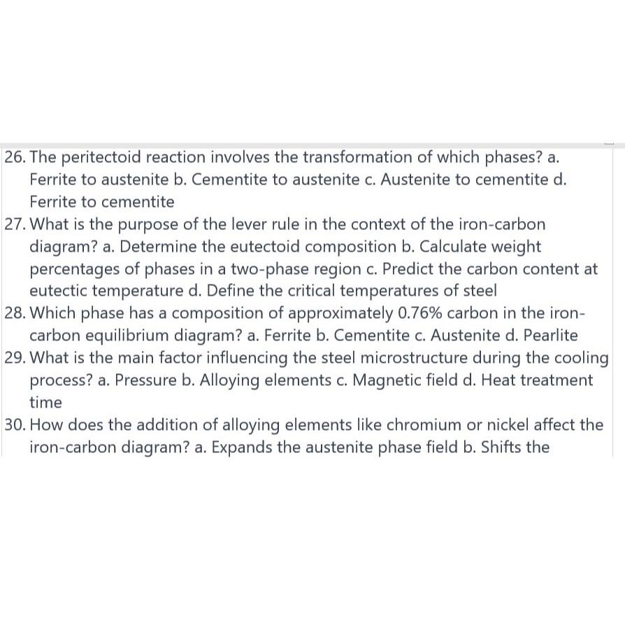 Solved The peritectoid reaction involves the transformation | Chegg.com
