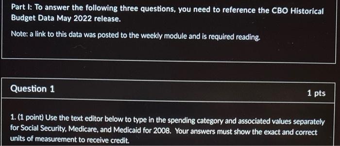 Solved Part I: To answer the following three questions, you | Chegg.com Solved Part I: To answer the following three questions, you | Chegg.com