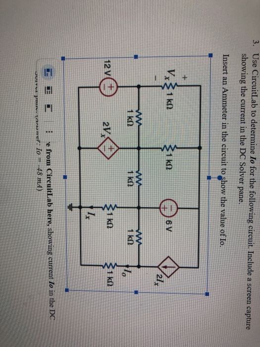 3. Use CircuitLab to determine Io for the following | Chegg.com