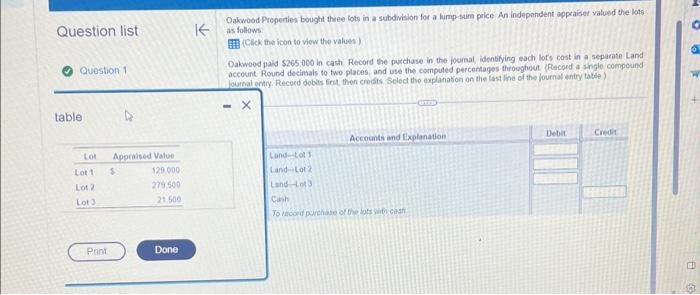 Solved Question list Question 1 table Lot Lot 1 Lot 2 Lot 3 | Chegg.com
