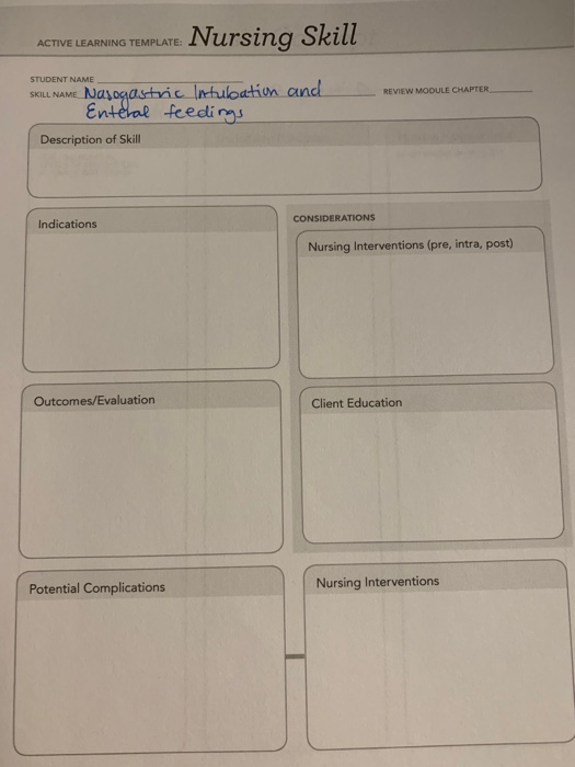 Solved ACTIVE LEARNING TEMPLATE: Nursing Skill STUDENT NAME | Chegg.com