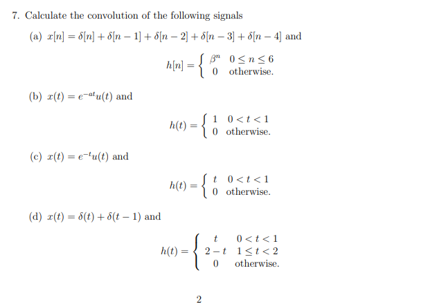 Solved Calculate the convolution of the following | Chegg.com