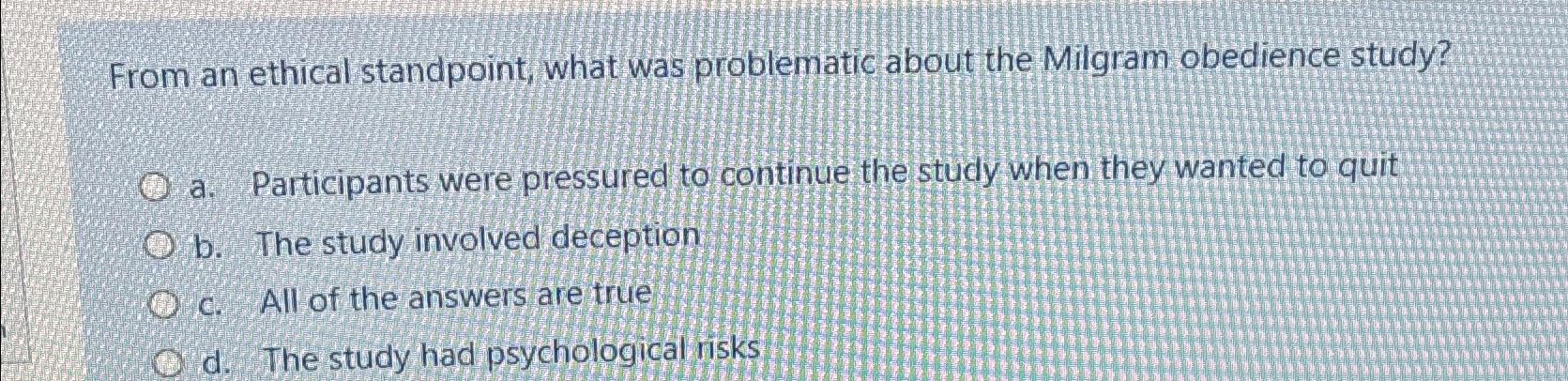Solved From an ethical standpoint, what was problematic | Chegg.com