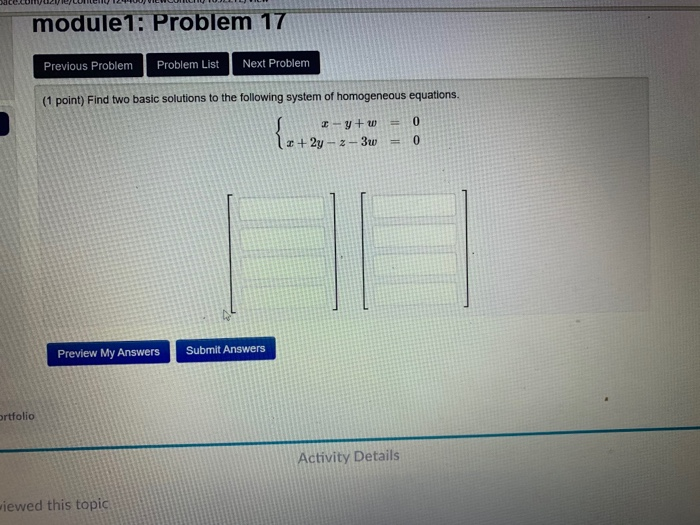Solved Module 1 Problem 17 Previous Problem Problem List 3112