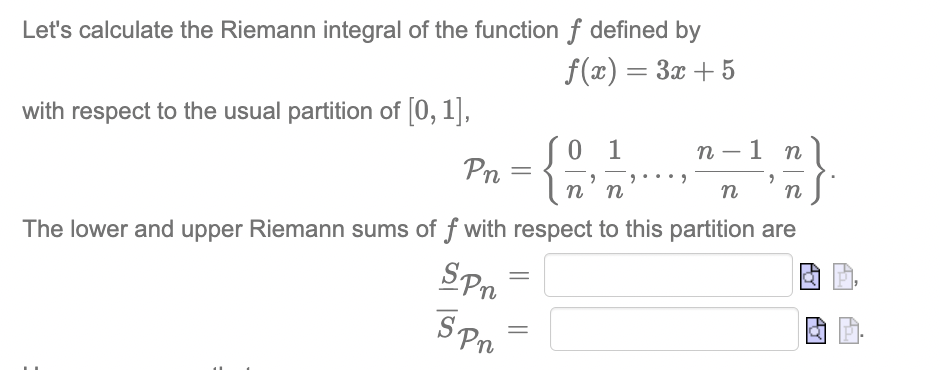 Solved Let's calculate the Riemann integral of the function | Chegg.com