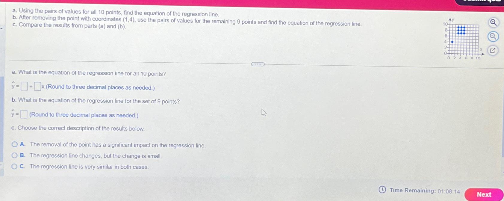Solved a. ﻿Using the pairs of values for all 10 ﻿points, | Chegg.com