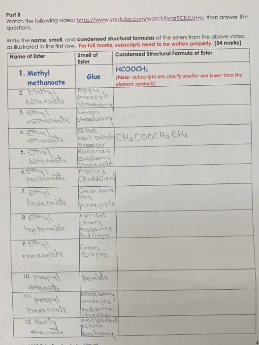 Solved Part 8 buta noate pneapple Watch the following video: | Chegg.com