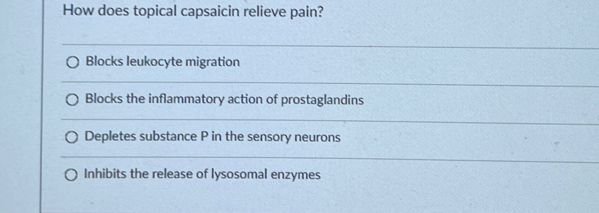 Solved How does topical capsaicin relieve pain?q,Blocks | Chegg.com