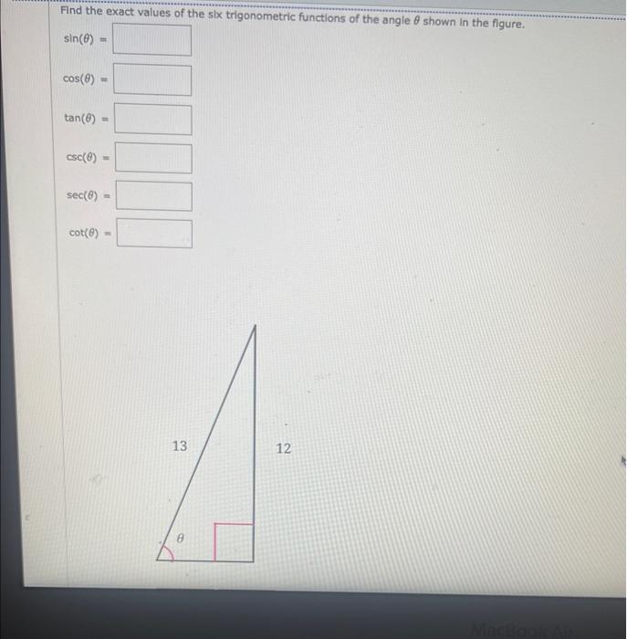 [solved] Find The Exact Values Of The Six Trigonometric Fu