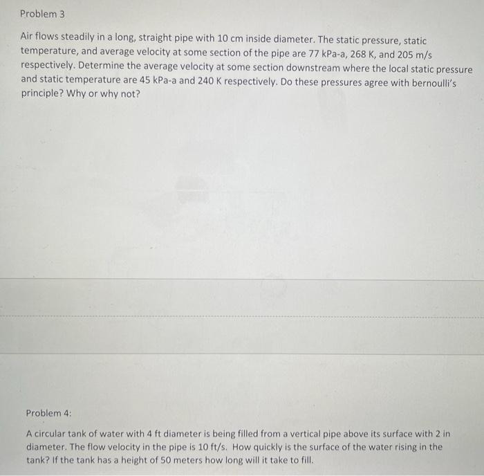 Solved Air flows steadily in a long, straight pipe with 10 | Chegg.com
