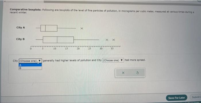 Solved Comparative boxplots: Following are boxplots of the | Chegg.com