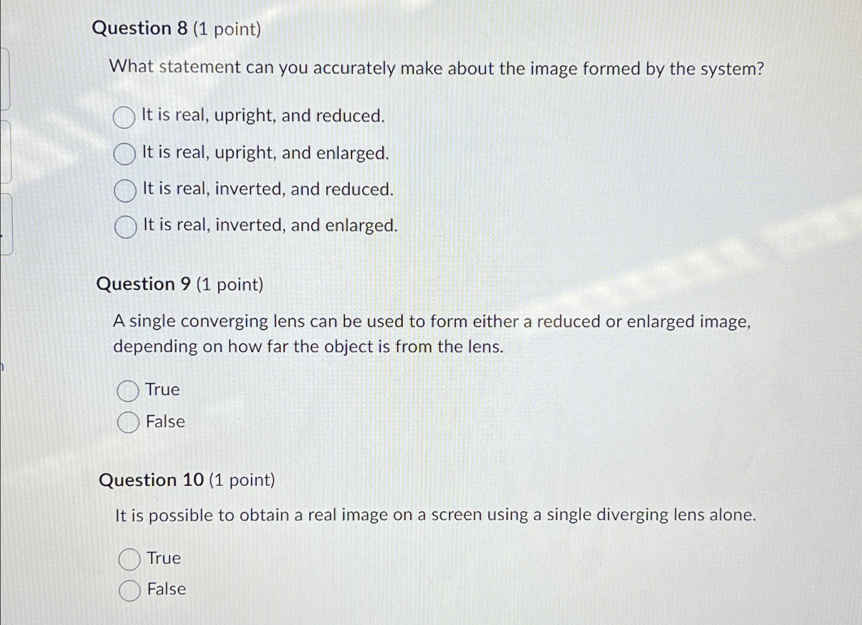 Solved Question 8 (1 point)\\nWhat statement can you | Chegg.com