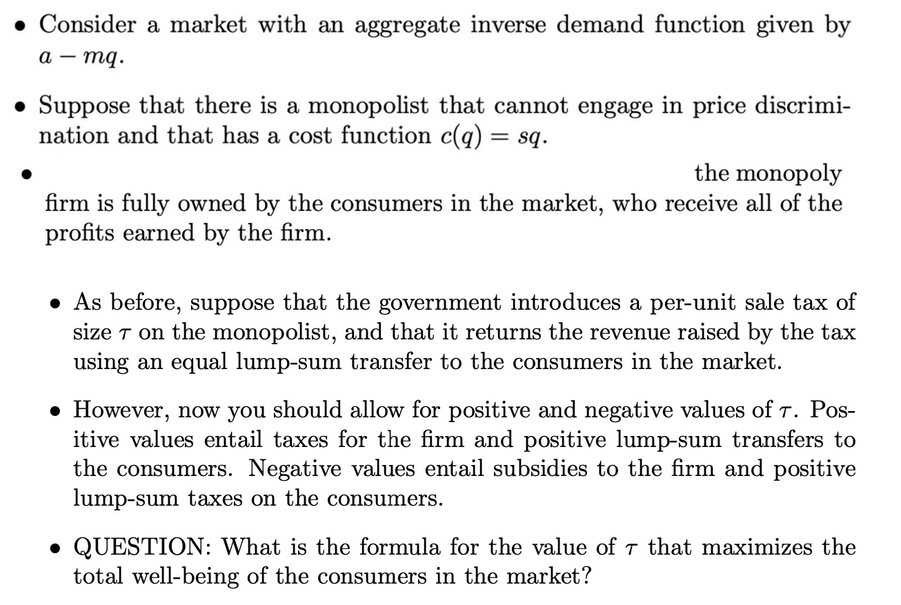 Solved • ﻿Consider a market with an aggregate inverse demand | Chegg.com
