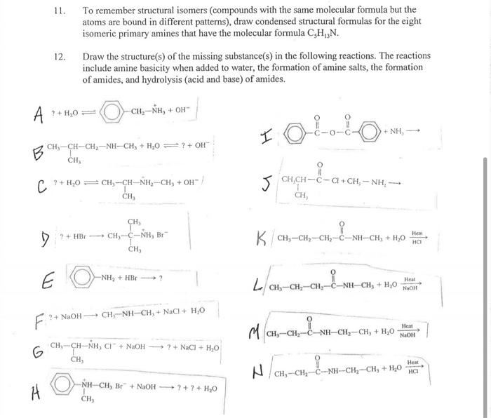 Solved 11. To remember structural isomers (compounds with | Chegg.com