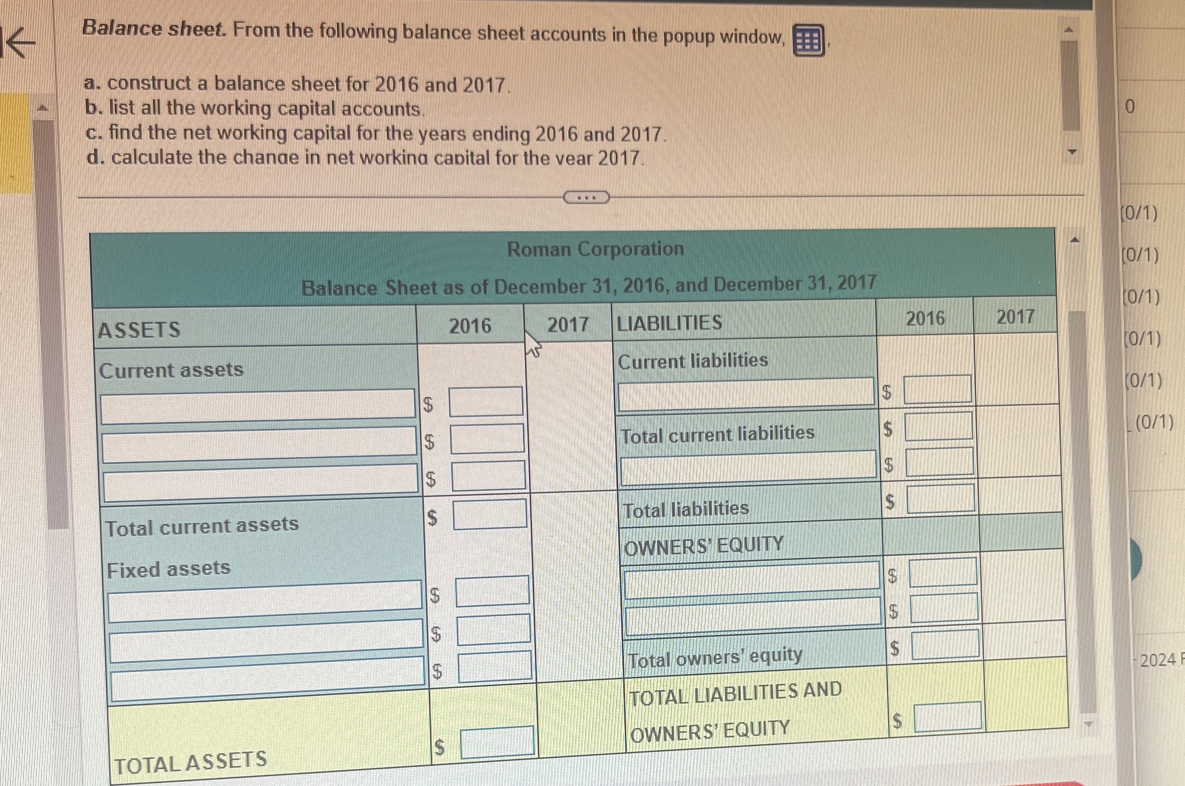 Balance sheet. From the following balance sheet | Chegg.com