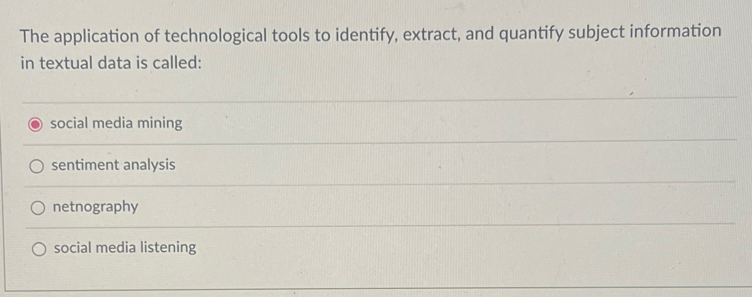 Solved The application of technological tools to identify, | Chegg.com