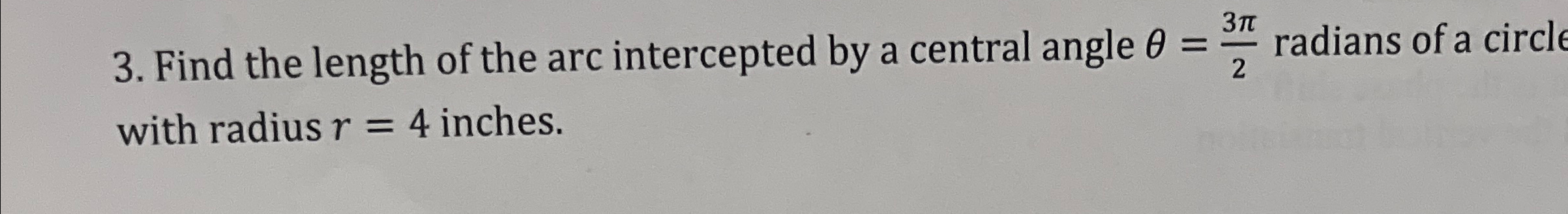 Solved Find the length of the arc intercepted by a central | Chegg.com