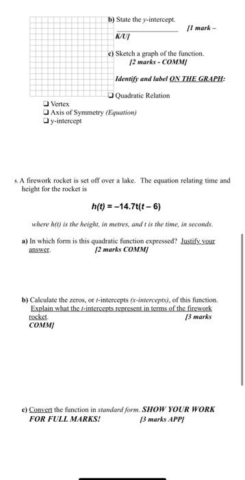 Solved Quadratic Functions: Exploring & Comparing Forms | Chegg.com