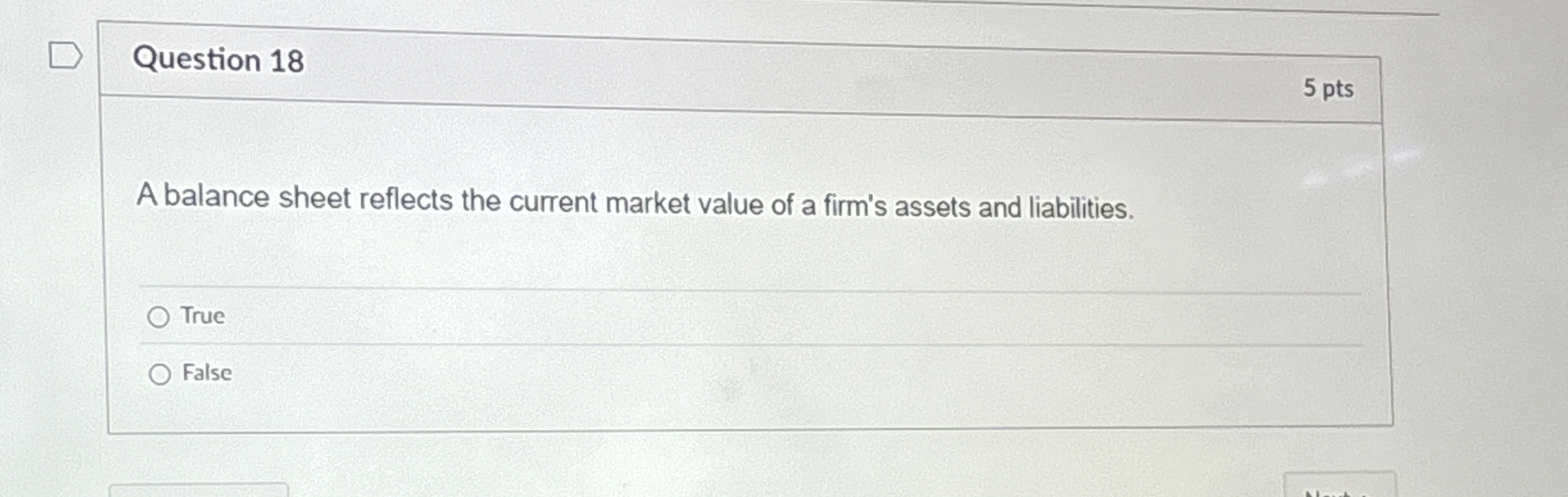 Solved Question 18A balance sheet reflects the current | Chegg.com