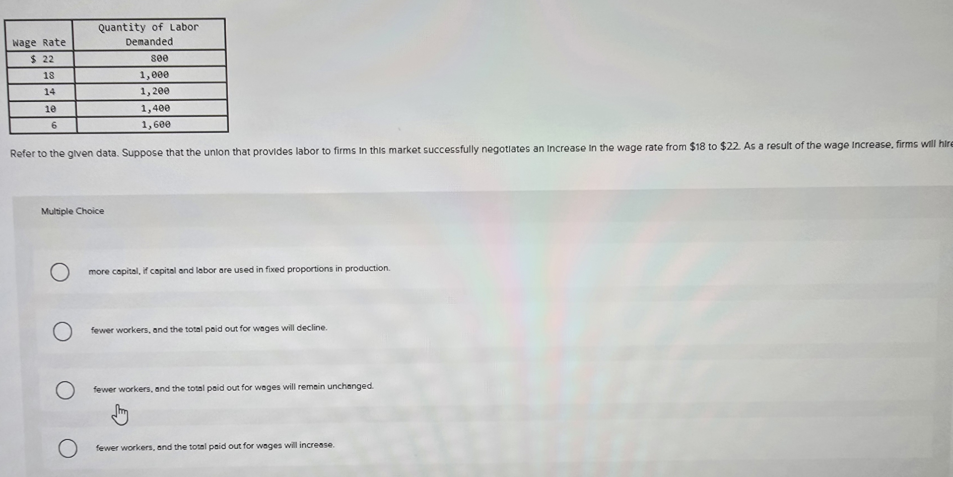 High Quality SOLUTION \table[[Wage rate,\table[[Quantity of | Chegg.com