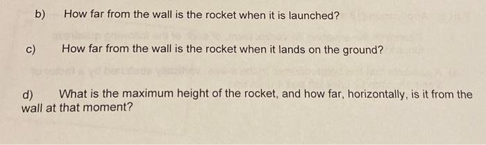 Solved 2. The predicted flight path of a toy rocket used in | Chegg.com