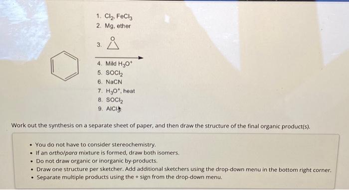 Solved Work out the synthesis on a separate sheet of paper, | Chegg.com