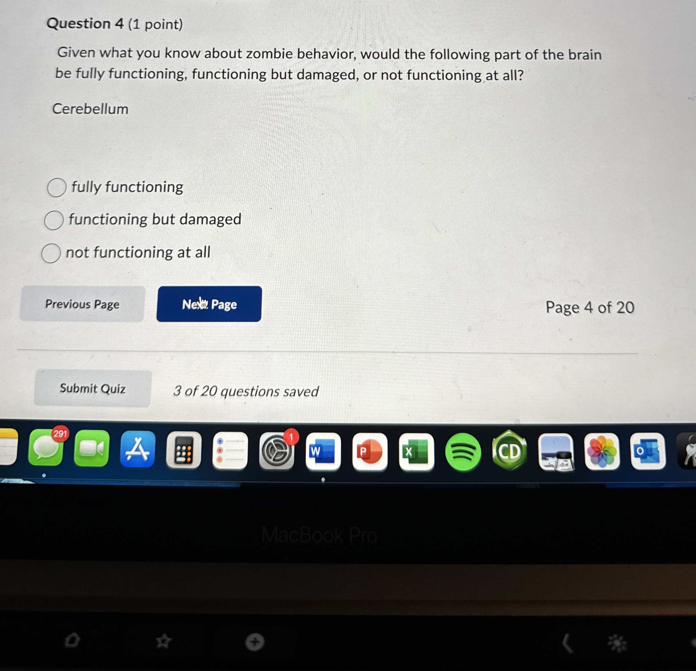Solved Question 4 (1 ﻿point)Given what you know about zombie | Chegg.com