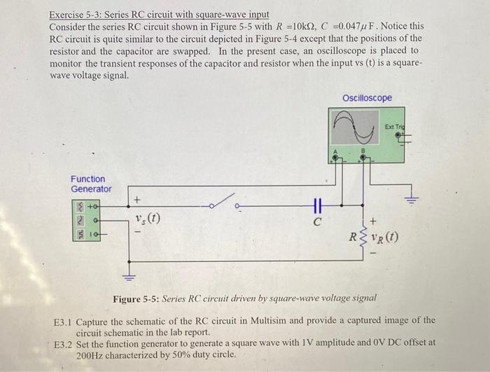 Solved Exercise 5 3 Series Rc Circuit With Square Wave