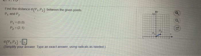 Solved find the distance d(p1.p2) between the given points | Chegg.com