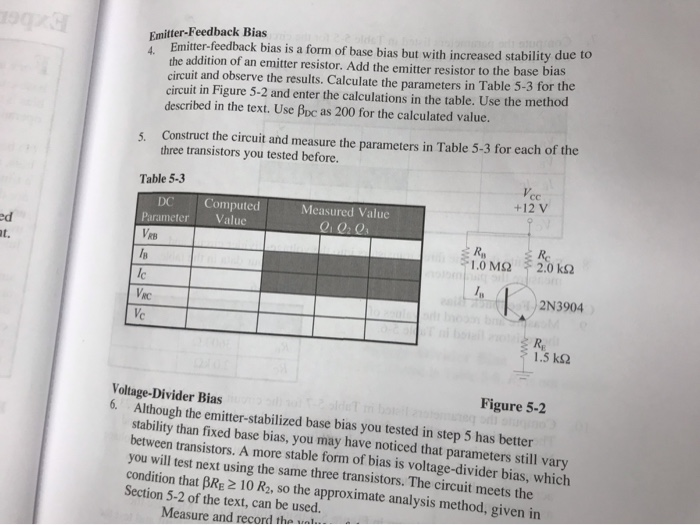 Solved Emitter-Feedback Bias Emitter feedback bias is a form | Chegg.com