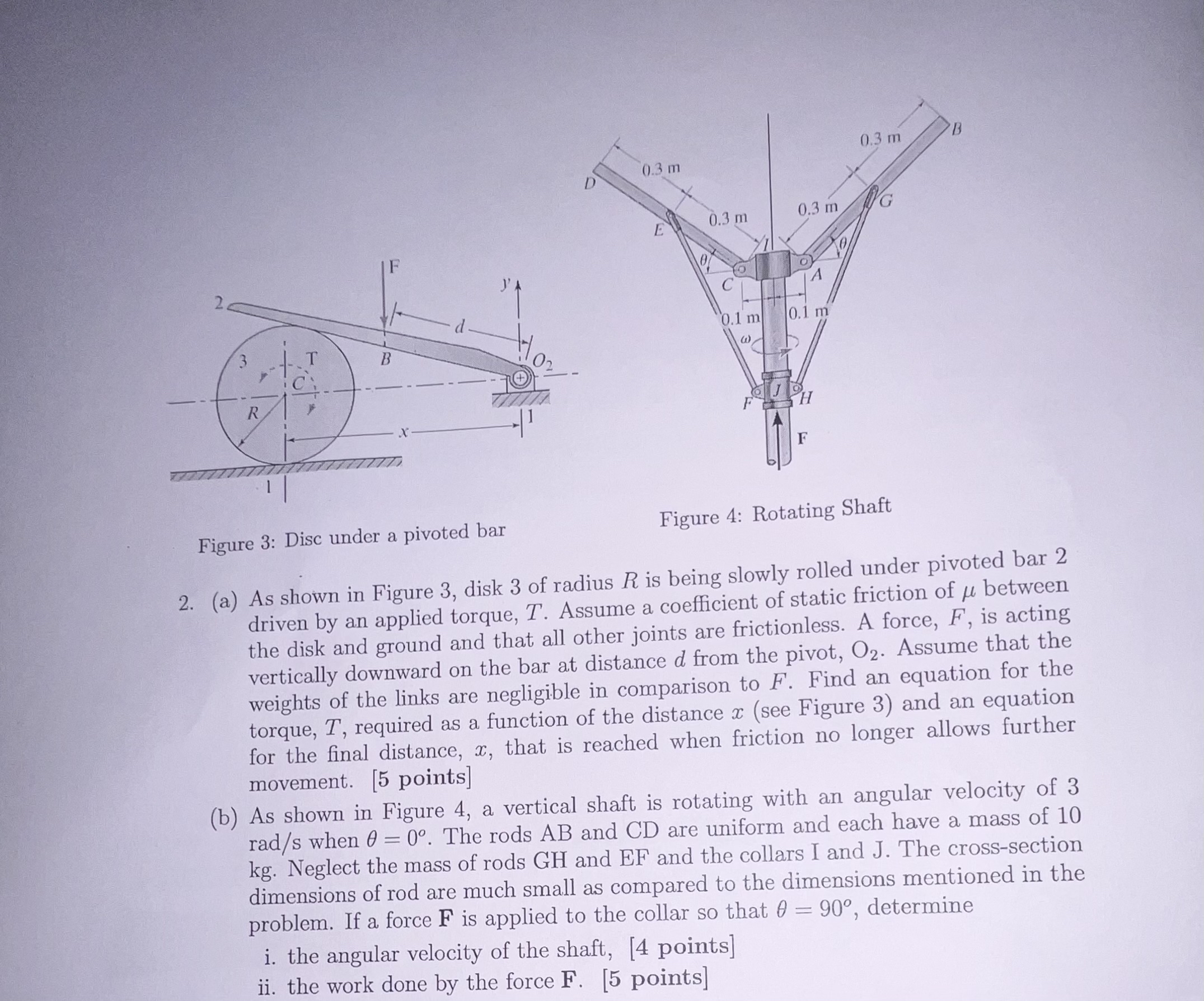 Solved Figure 3: Disc under a pivoted barFigure 4: Rotating | Chegg.com