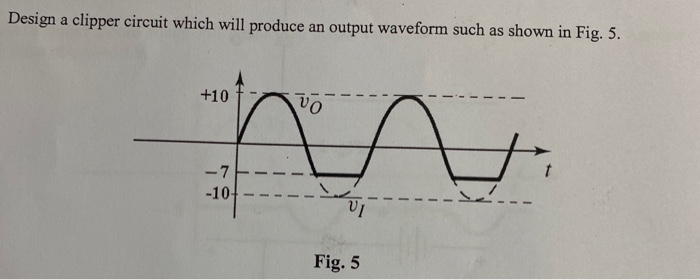 Solved Design a clipper circuit which will produce an output | Chegg.com