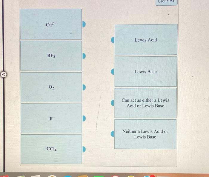 Solved All Cu2+ Lewis Acid BF3 Lewis Base 02 Can act as | Chegg.com