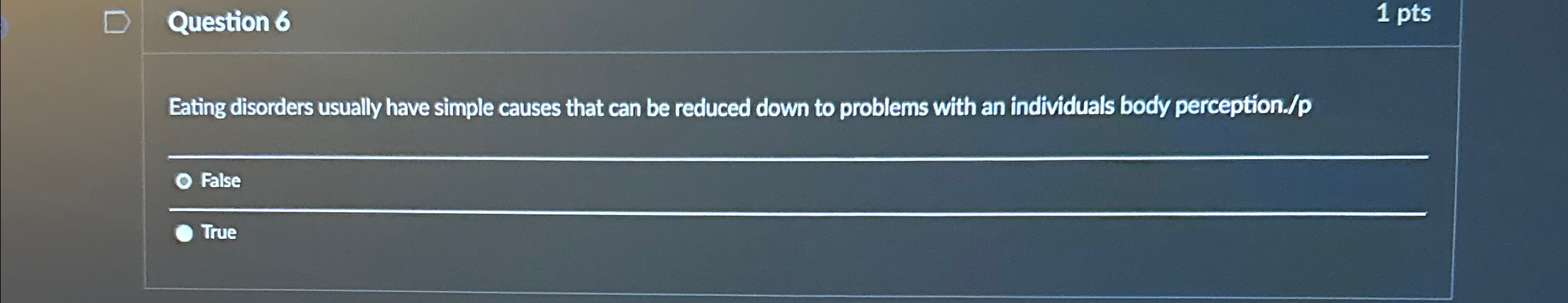 Solved Question 61 ﻿ptsEating disorders usually have simple | Chegg.com