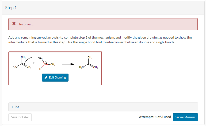 Solved Step 1* ﻿Incorrect.Add any remaining curved arrow(s) | Chegg.com
