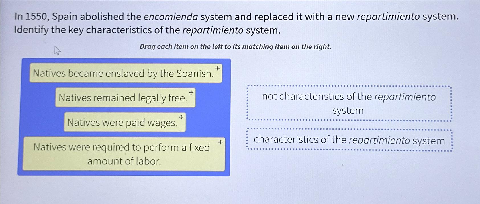Solved In 1550, ﻿Spain abolished the encomienda system and | Chegg.com