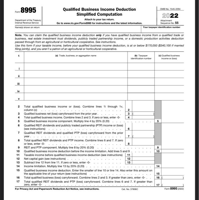 Note. You can claim the qualified business income | Chegg.com