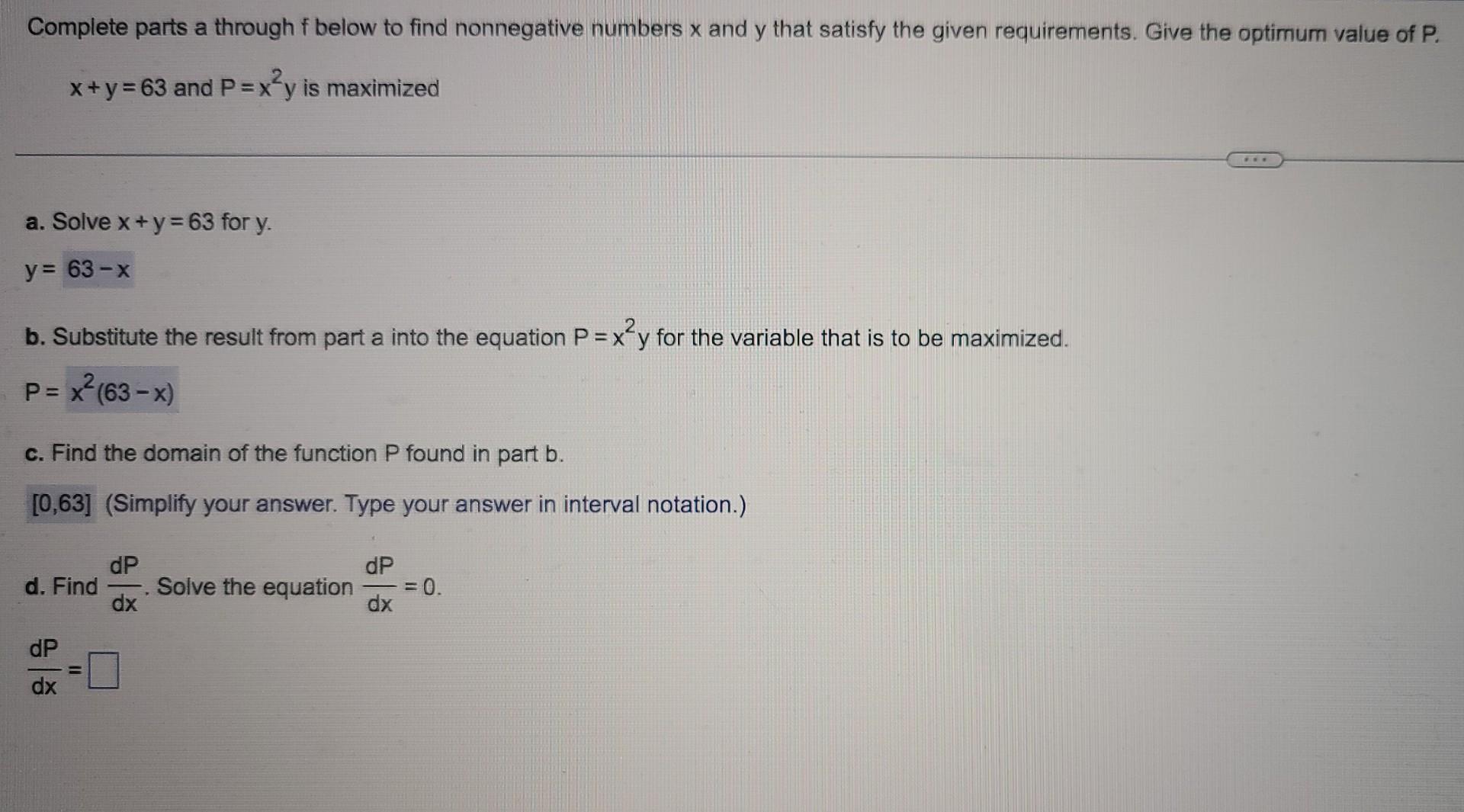 Solved Complete parts a through f below to find nonnegative | Chegg.com