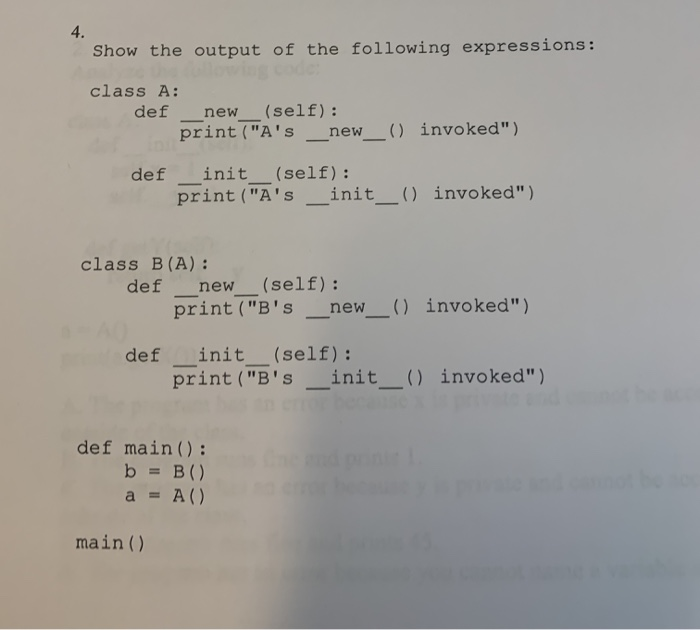 Solved Show the output of the following expressions: class | Chegg.com