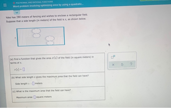 Solved O POLYNOMIAL AND RATIONAL FUNCTIONS Word problem | Chegg.com