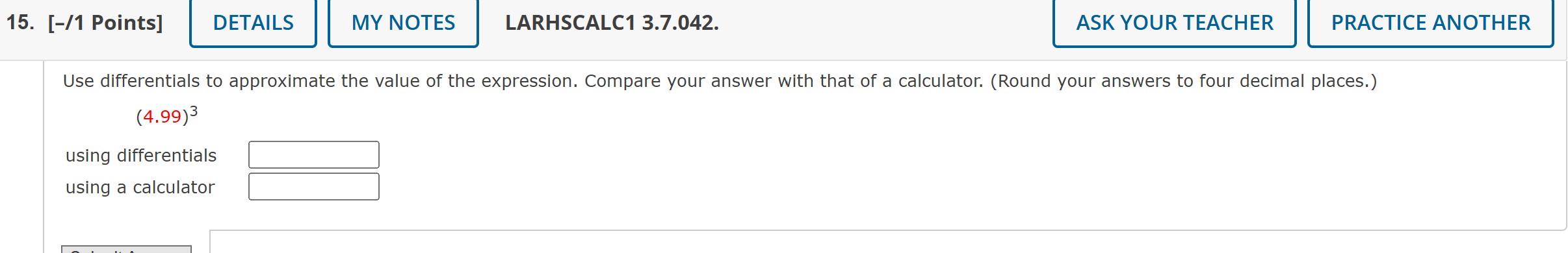Solved Use differentials to approximate the value of the | Chegg.com