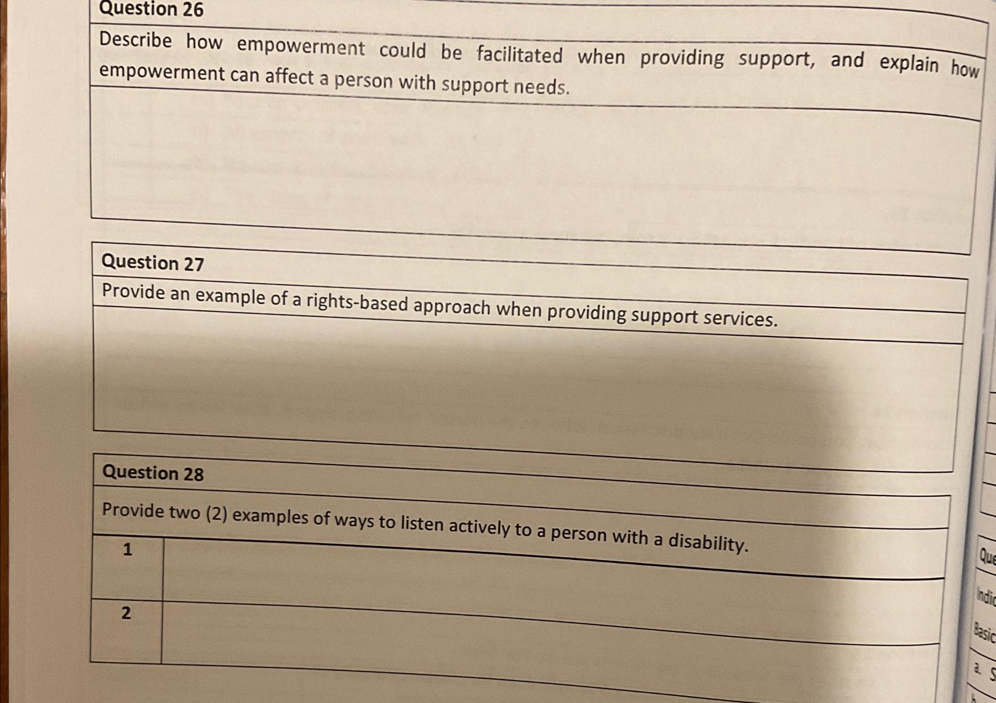 Solved Question 26Describe how empowerment could be | Chegg.com