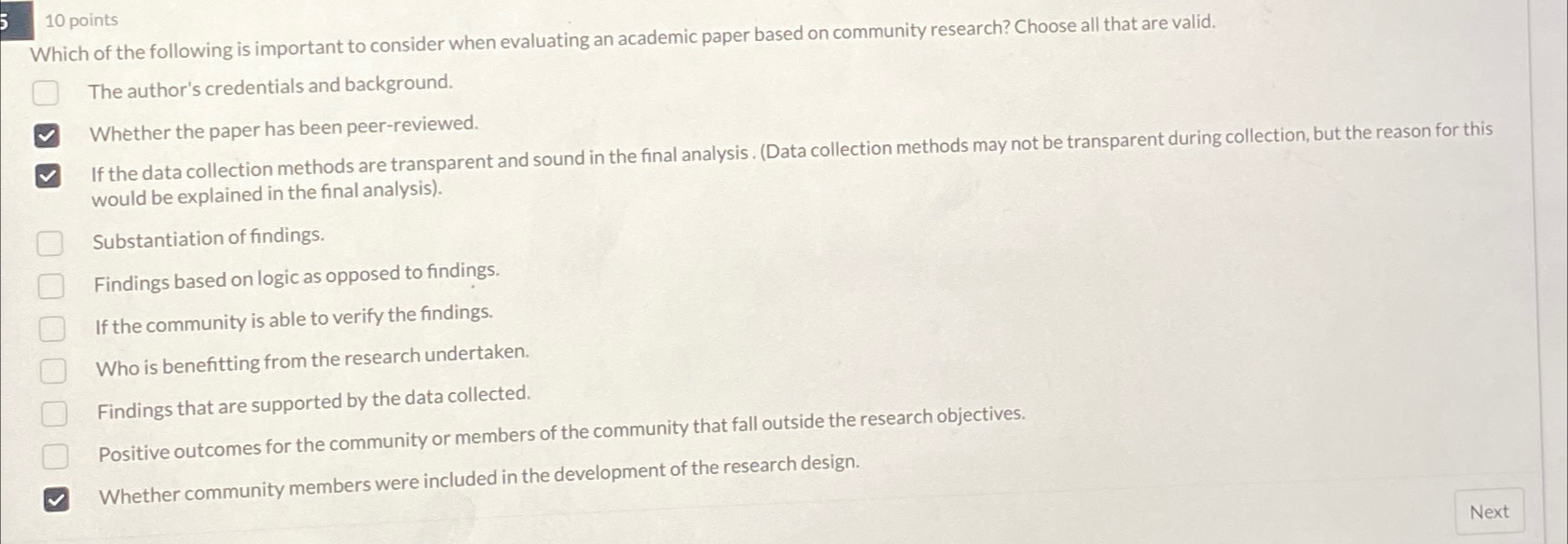 Solved 10 ﻿pointsWhich of the following is important to | Chegg.com