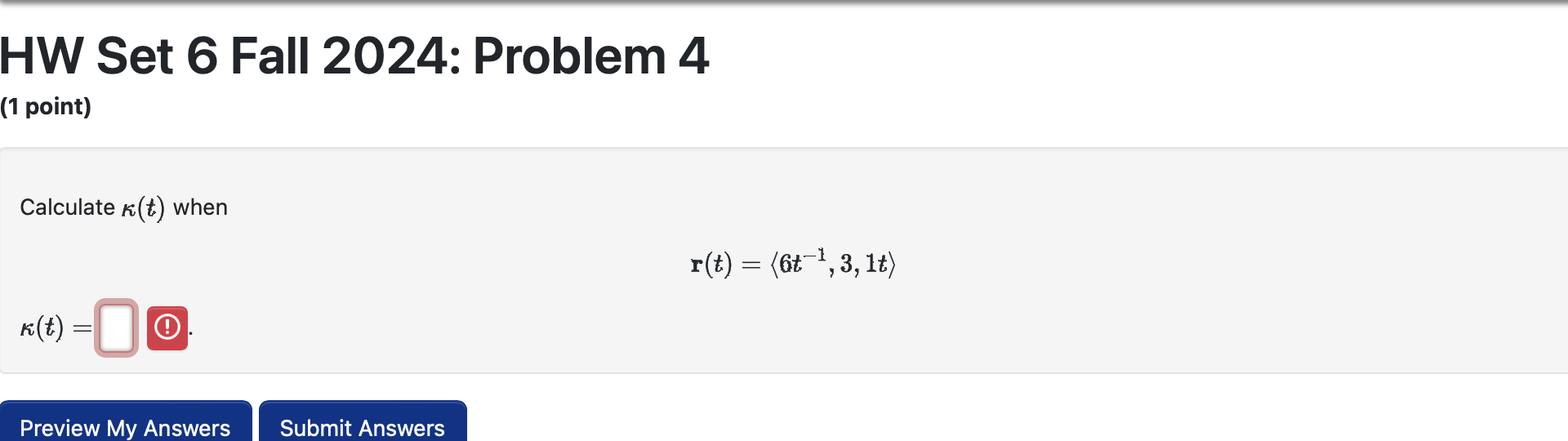 Solved HW ﻿Set 6 ﻿Fall 2024: Problem 4(1 ﻿point)Calculate | Chegg.com