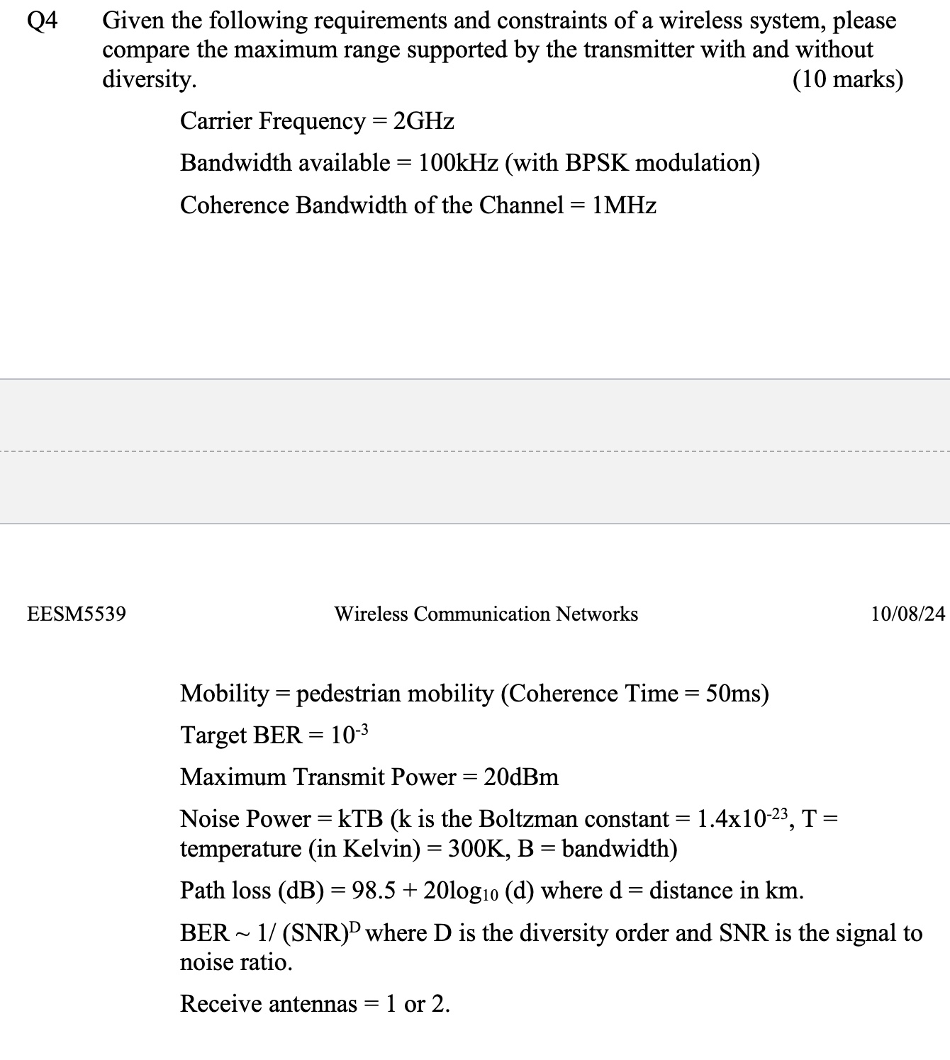 Solved Q4 ﻿Given the following requirements and constraints | Chegg.com