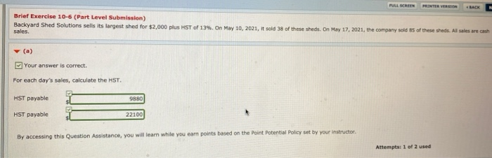 Solved FULL SCREEN PRINTER VERSION BACK Brief Exercise 10-6 | Chegg.com