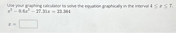 Solved Use your graphing calculator to solve the equation | Chegg.com