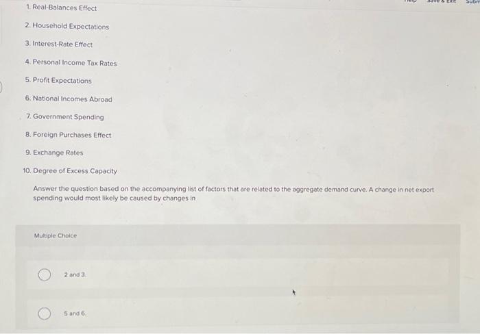 Solved 1. Real-Balances Effect 2. Household Expectations 3. | Chegg.com