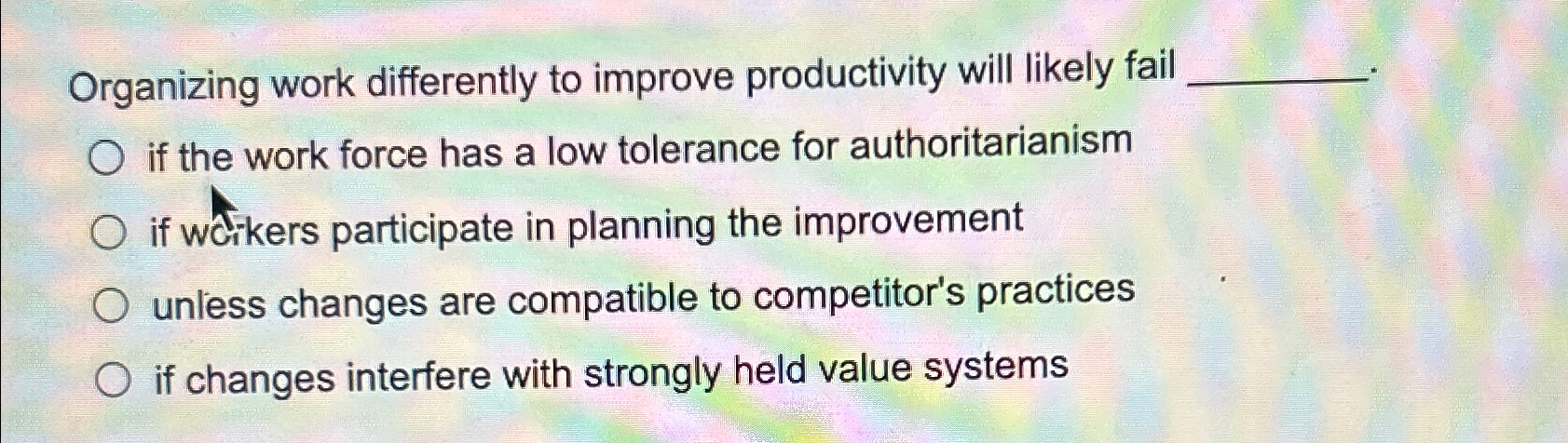 Solved Organizing work differently to improve productivity | Chegg.com