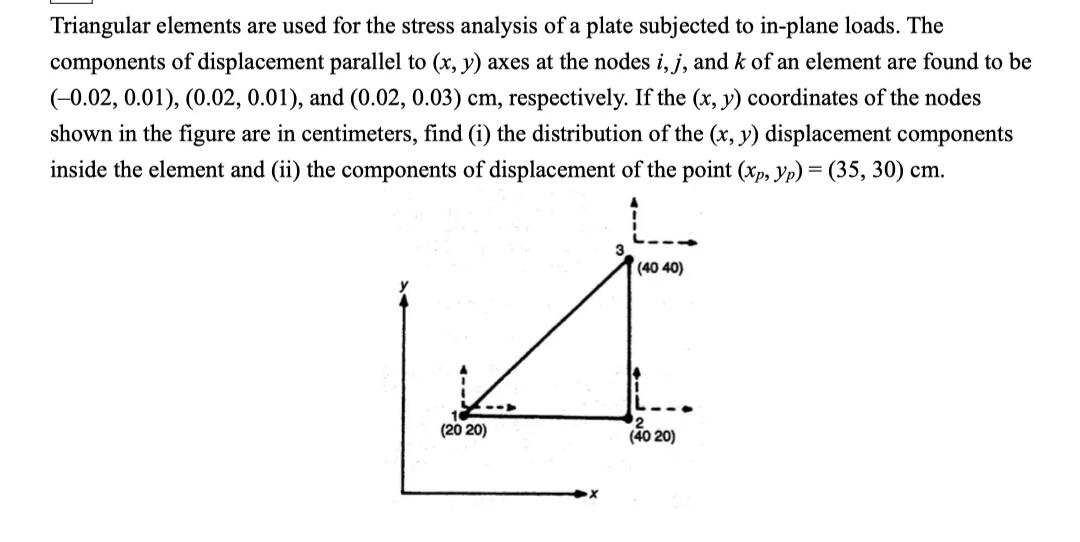 Solved Triangular elements are used for the stress analysis | Chegg.com